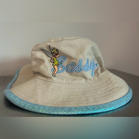 Disney | Accessories | Walt Disney World Tinkerbell Blue Glitter Khaki ...